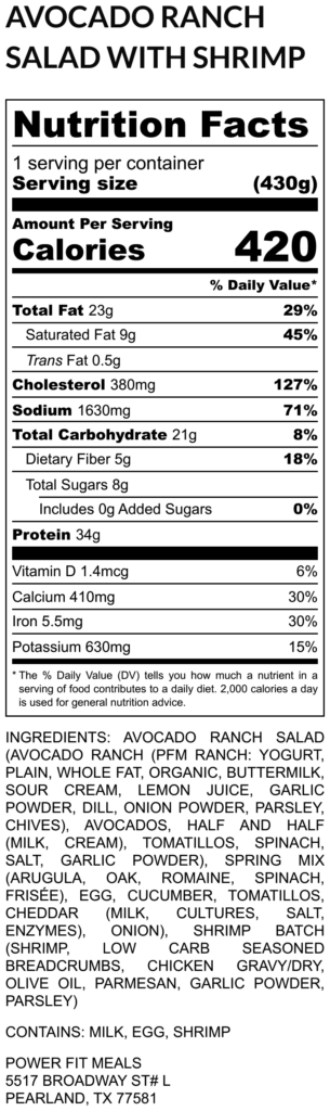 AVOCADO RANCH SALAD - Power Fit Meals